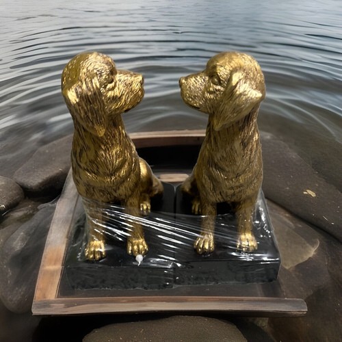 Golden Retriever Dog Bookends Spring Pet Decor In Cap | eBay