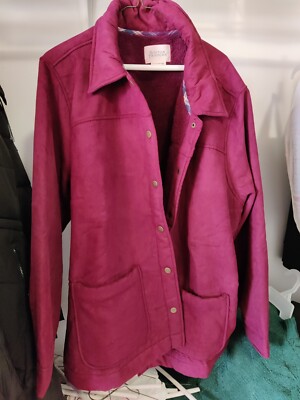 NWoT Boston Traders Women Long Sleeve Faux Suede Shirt Jacket Size 2XL ...