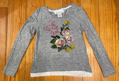 H&M- L.O.G.G.- Label of Graded Goods: Girls Gray Shirt w/ Flowers, Size ...