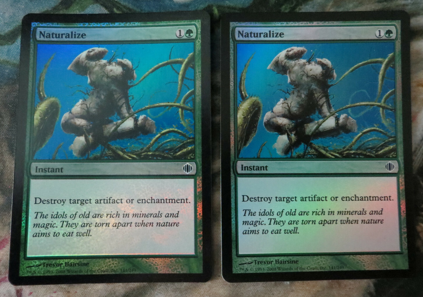 2x Foil MTG Naturalize English Magic the Gathering Shards of Alara 2008 ...