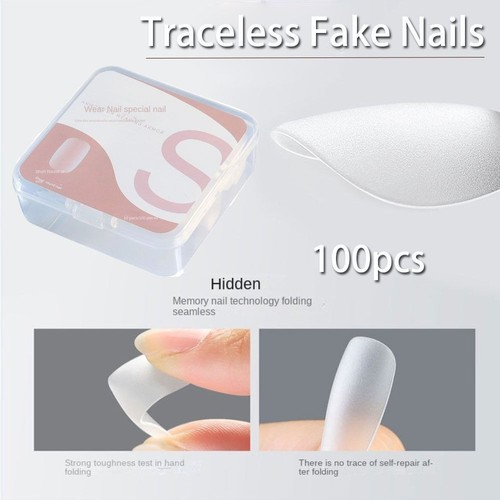 Artificial Nails Coffin Traceless False Nails Acrylic Press on Nails ...