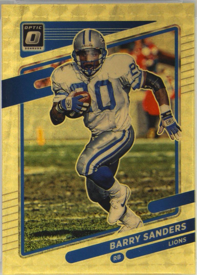 2021 Panini Donruss Optic - Barry Sanders #87 Gold Vinyl Prizm /1 for ...