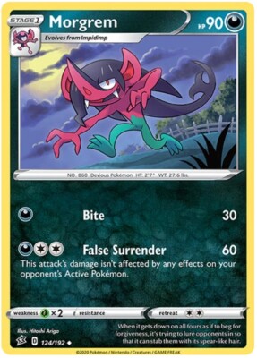 Morgrem Pokemon TCG Card 124/192 | eBay