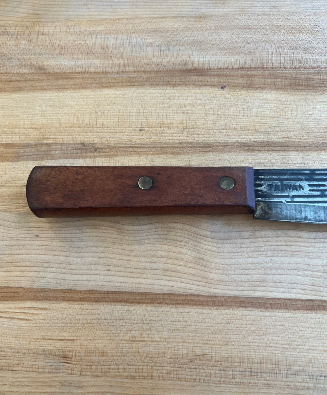 VINTAGE HANSON BUTCHERS KNIFE 7" CARBON STEEL BLADE MADE IN TAIWAN 3/4 ...