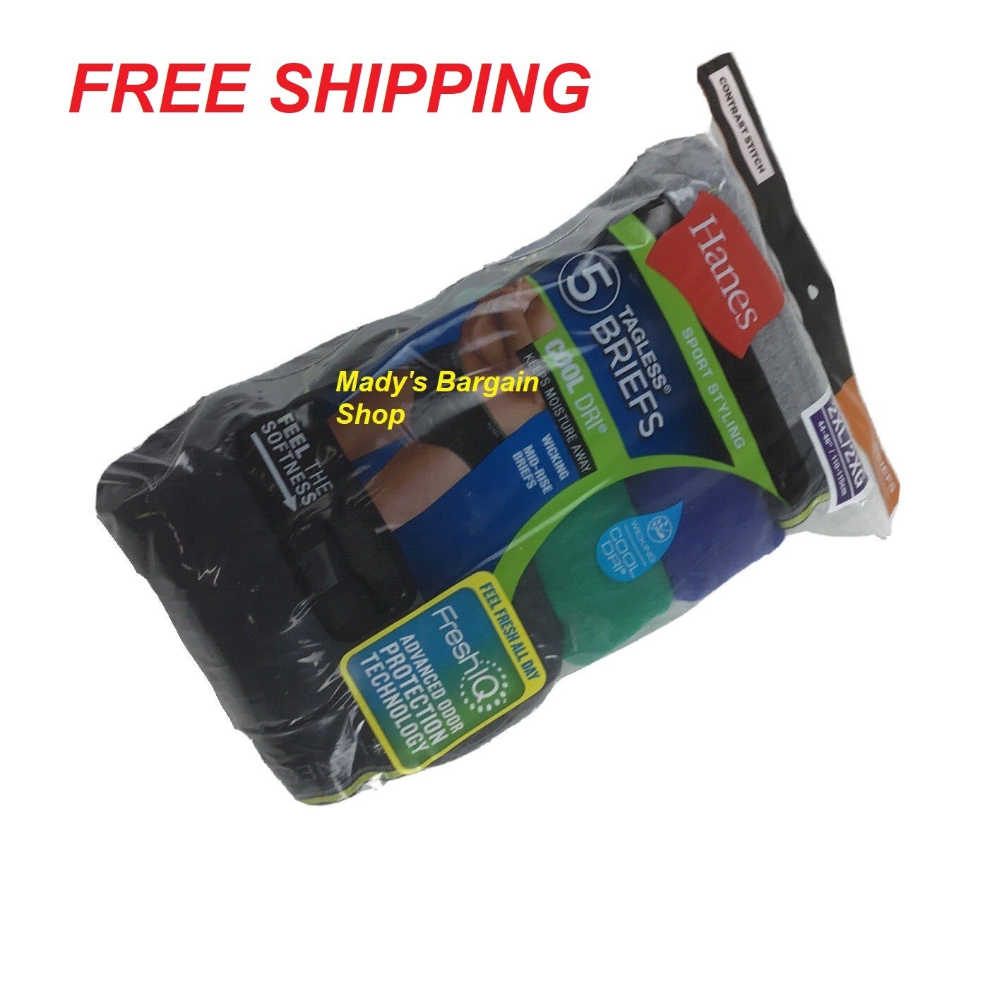 Hanes - Men's 5-Pack Fresh IQ Comfort Mid-Rise Sport Briefs 2XL/2XG 44 ...