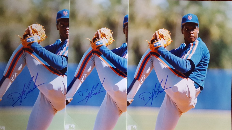 DWIGHT DOC GOODEN signed 8x10 photo 1986 NY METS PHOTO (RARE early auto ...