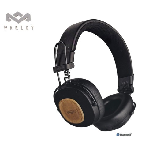 Marley Positive Vibration Riddim Black Bamboo On-Ear Headphones 50 Hour ...