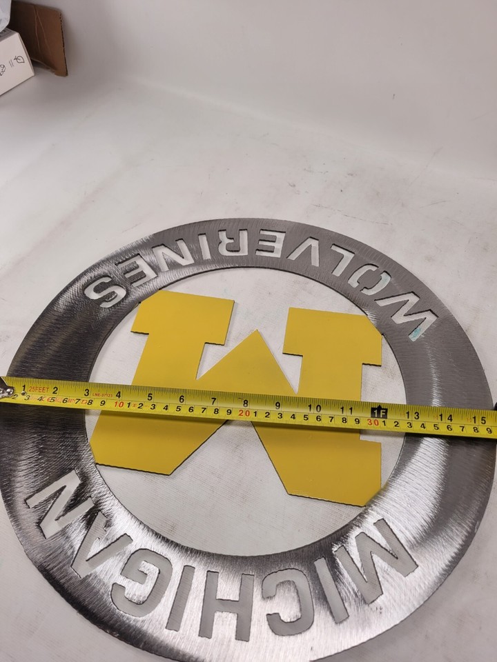 Thick Metal Michigan Wolverines Round Laser CNC Cut Sign 15 Inch ...