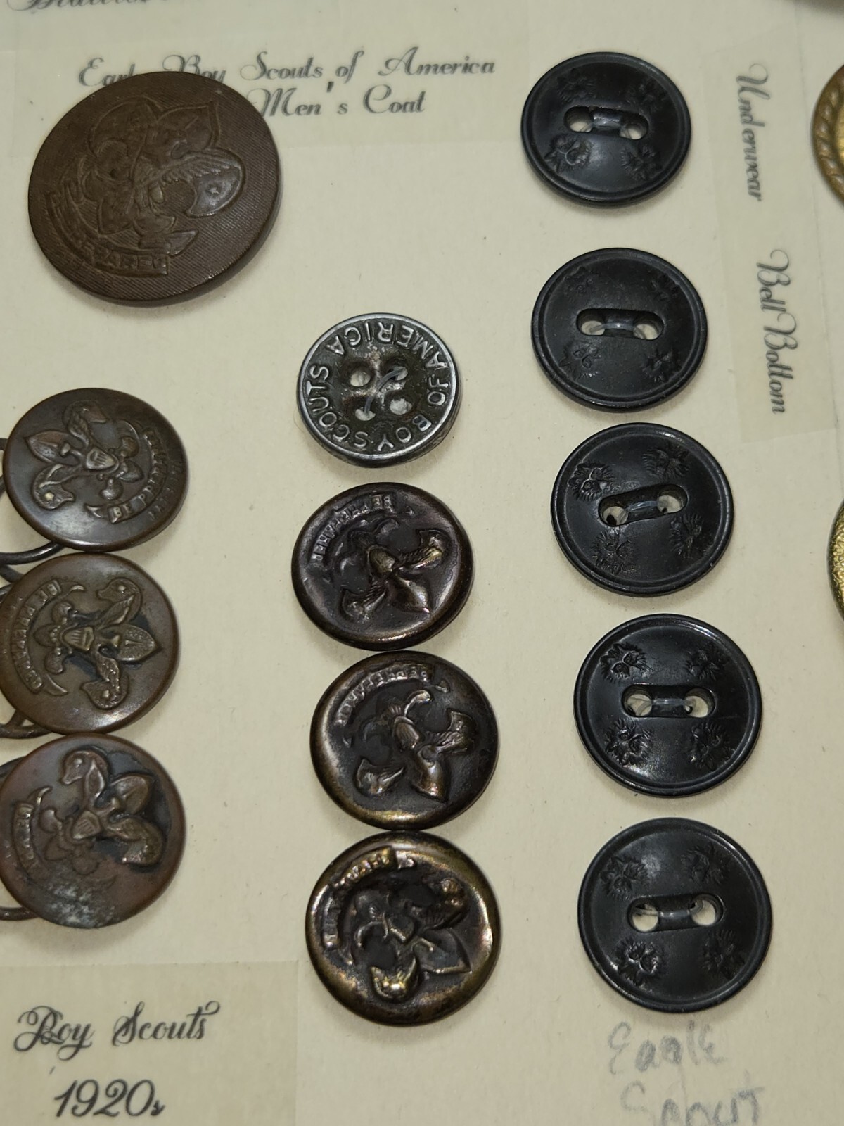 Card of 80 Antique Vintage Button Lot Uniform, Military, Work, Police ...