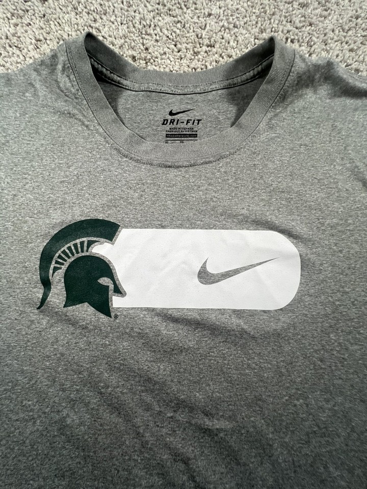 Nike Michigan State Spartans Logo T Shirt NCAA University College ...