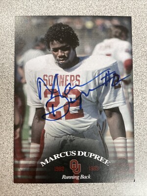Marcus Dupree Autographed 2011 Custom Football Card Oklahoma Sooners A ...