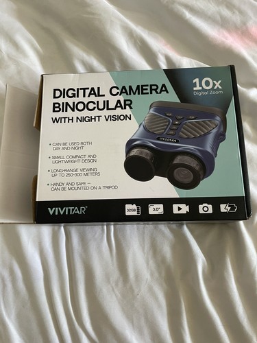 Vivitar VIVCVIR12 Digital Camera Binocular 10x Zoom w/Night Vision BLUE ...