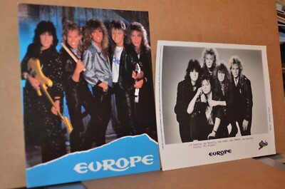 EUROPE 1986 EPIC RECORDS BIOGRAPHY W/ 8X10 INCH BLACK & WHITE PUBLICITY ...