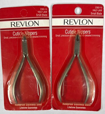 2 Revlon Half Jaw Small Blade Cuticle Nippers Vintage 90s 2383-10 pl ...