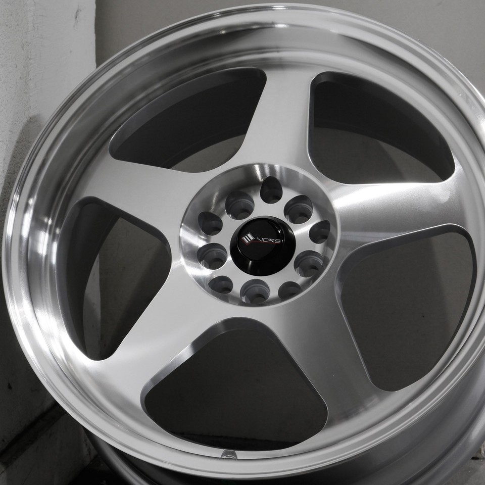 4-New 18" Vors SP1 Wheels 18x8 5x100/5x114.3 35 Silver Machined Rims 73 ...