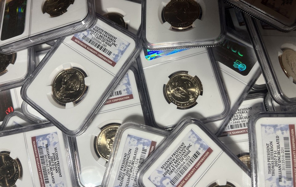 COIN GRAB BAG LOT OF 2 DIFFERENT NGC GRADED US PRESIDENTIAL DOLLAR ...