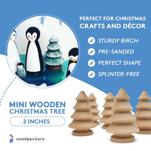 Mini Wooden Christmas Tree 2 inch, Peg People & Small World Play ...