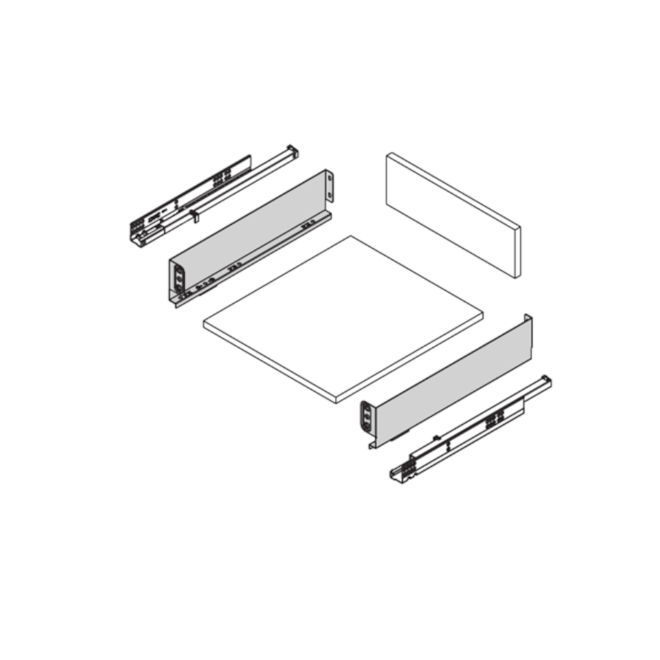 IVIRO TwinPro Soft Close Drawer Kit Runners Back & Base 450mm x 172mm ...
