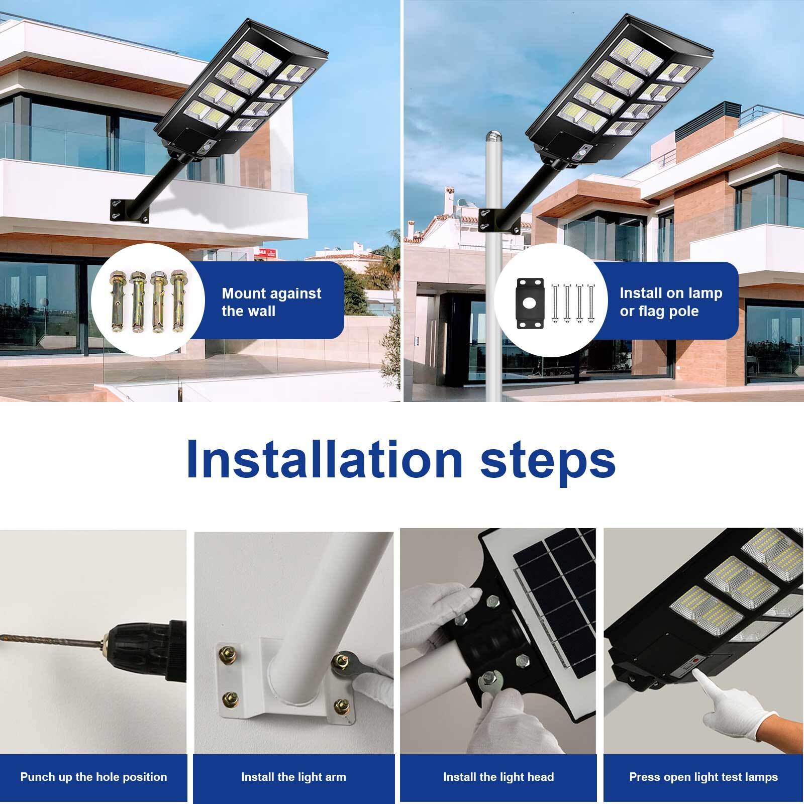 9900000000LM 1000W Commercial Solar Street Lights Lighting Parking Lot ...