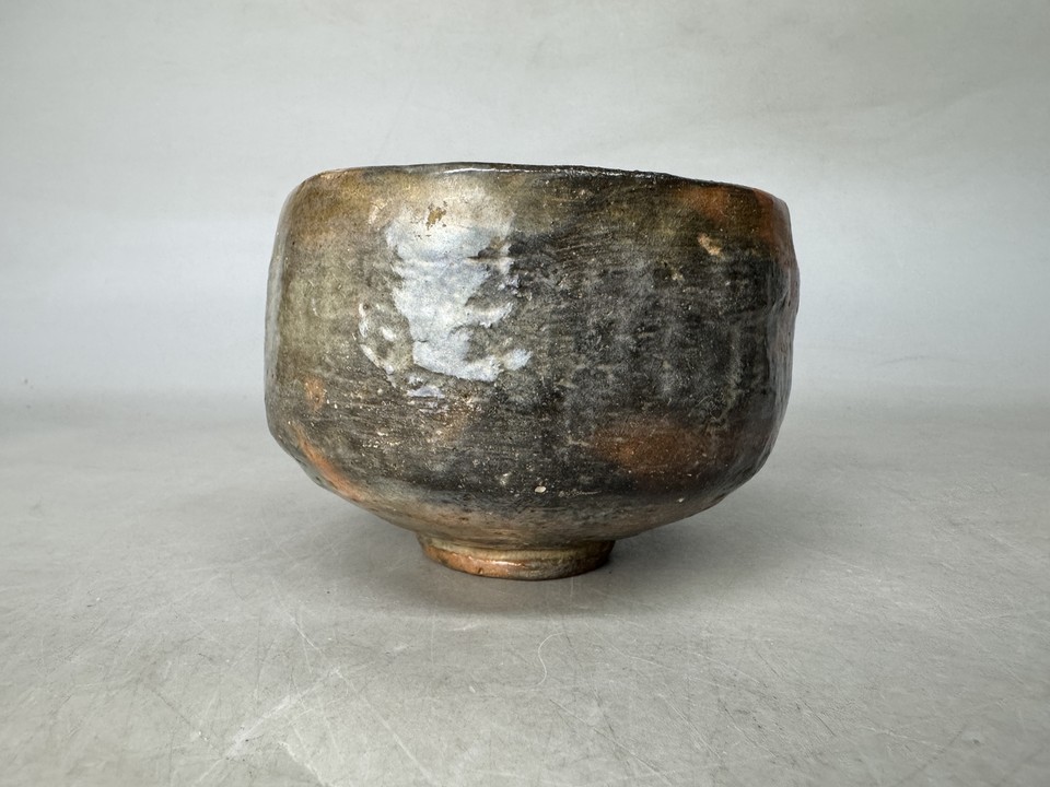 Y8982 CHAWAN Raku-ware red bowl signed Japan antique tea ceremony cup ...