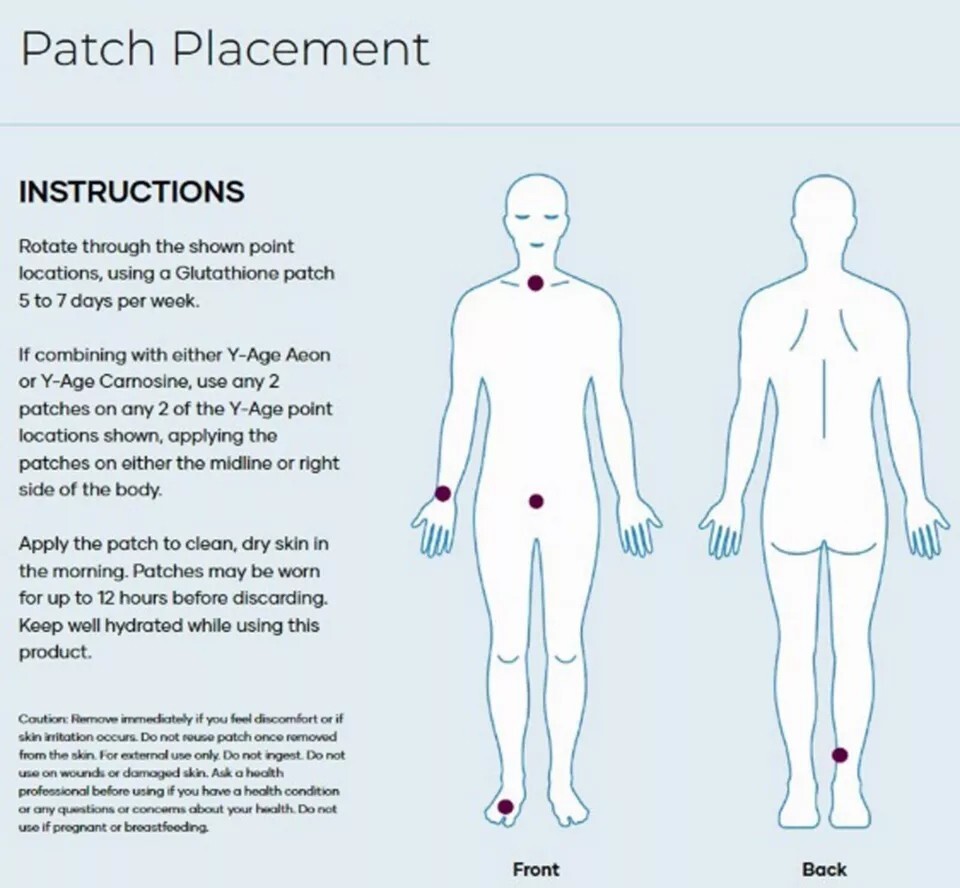 LifeWave Y-age Glutathione Phototherapy Patches, 30 Patches - Exp 06/ ...