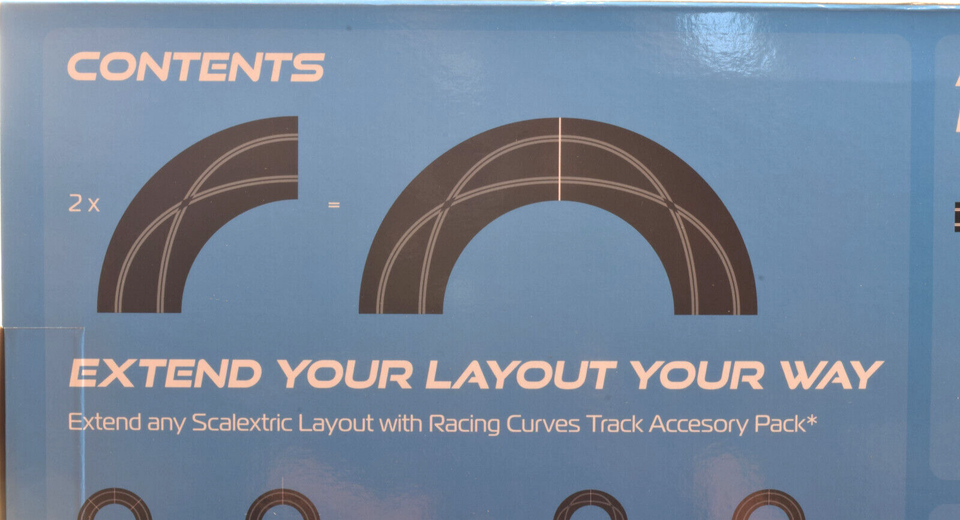 Scalextric Racing Curves Track Accessory Pack - 2 90deg Curves 1/32 ...