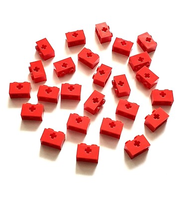 LEGO 25x 1x2 Brick with Axle Hole in RED - Technic Part no. 32064 | eBay UK