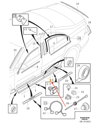VOLVO S80 II Rear Right Door Lower Molding Trim 30678135 NEW GENUINE | eBay