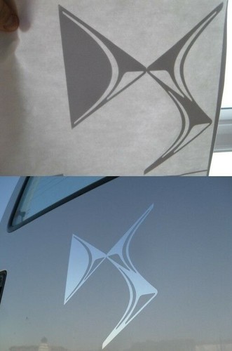 Neuf STICKER DS AUTOMOBILES LOGO couleur alu aluminium effet miroir ...