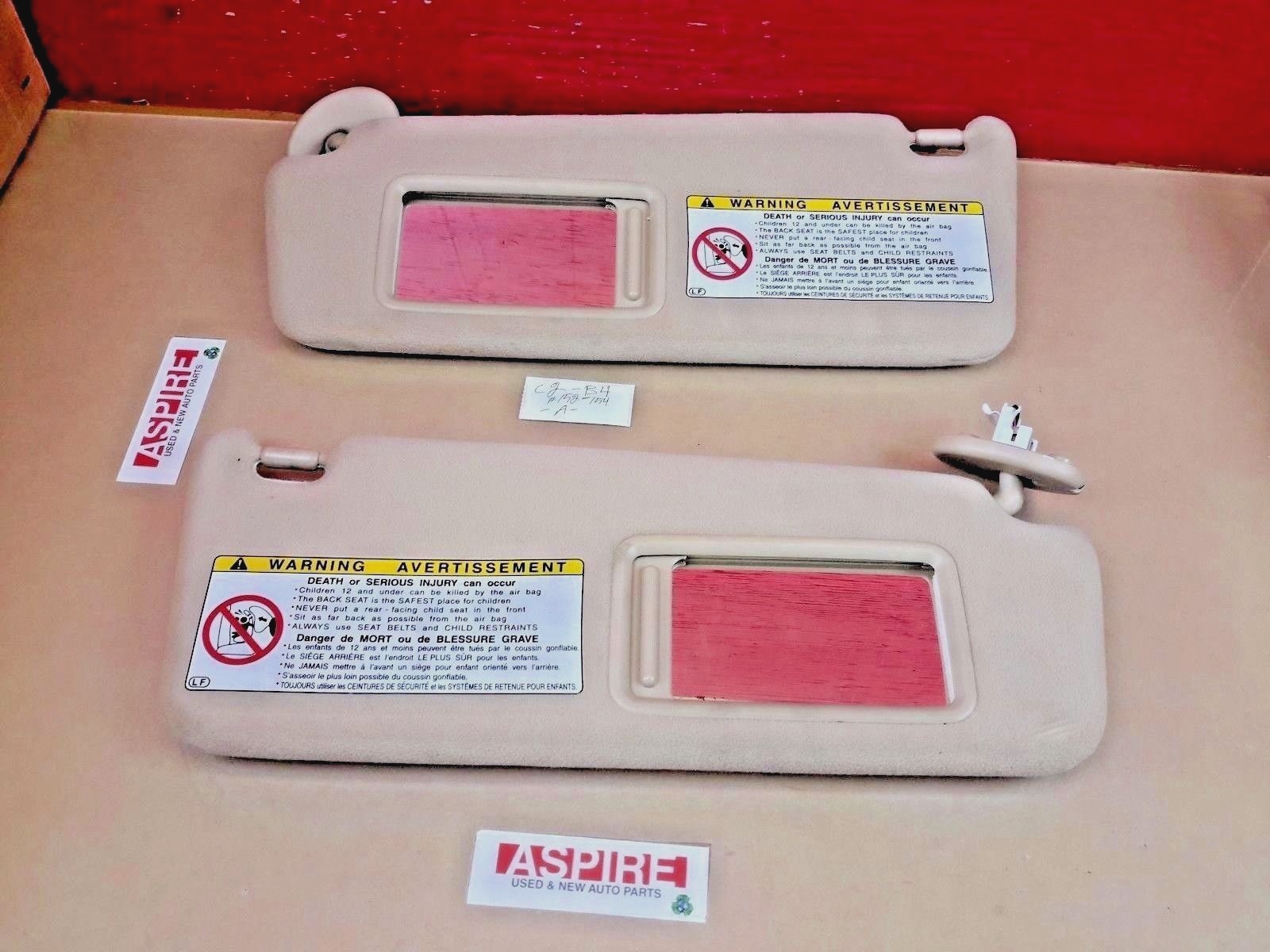 2006-2008 Lexus GS300 Sun Visor Sunvisor Left & Right Set OEM Tan | eBay