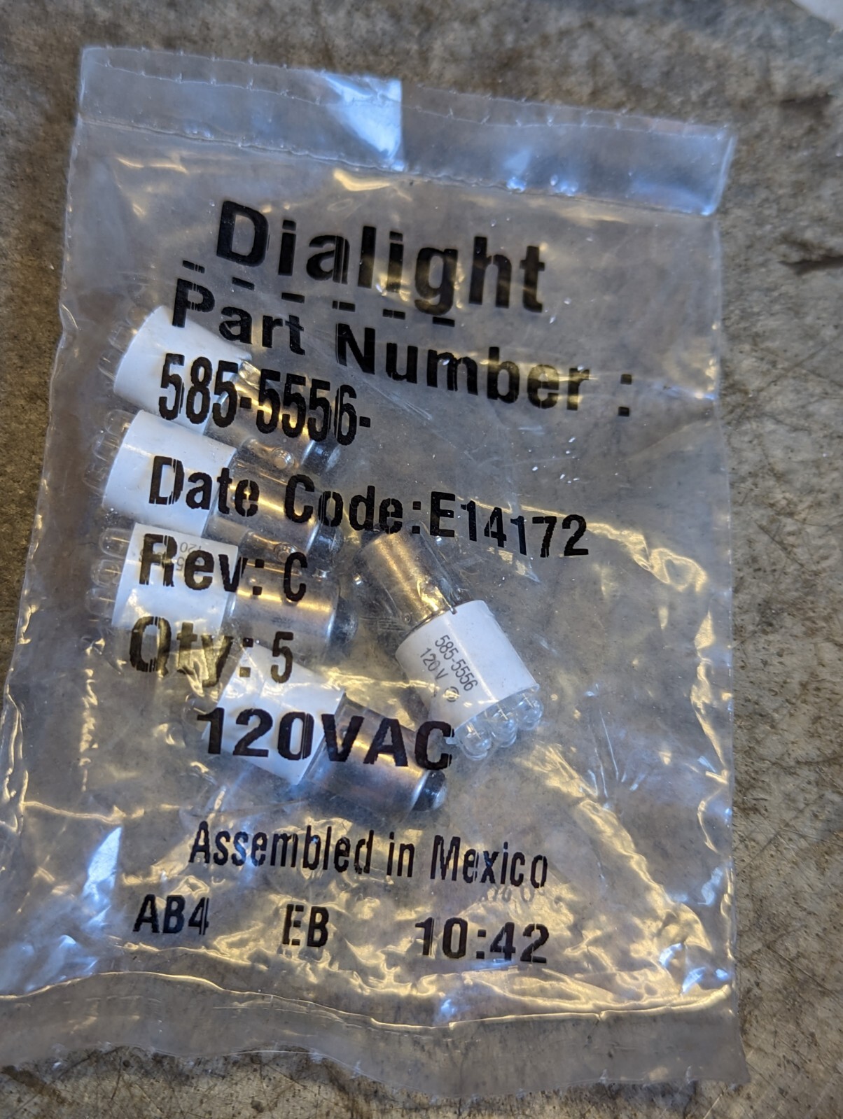 Dialight 585-5556 LED Bayonet 120V T-3-1/4 Yellow pack 5 | eBay