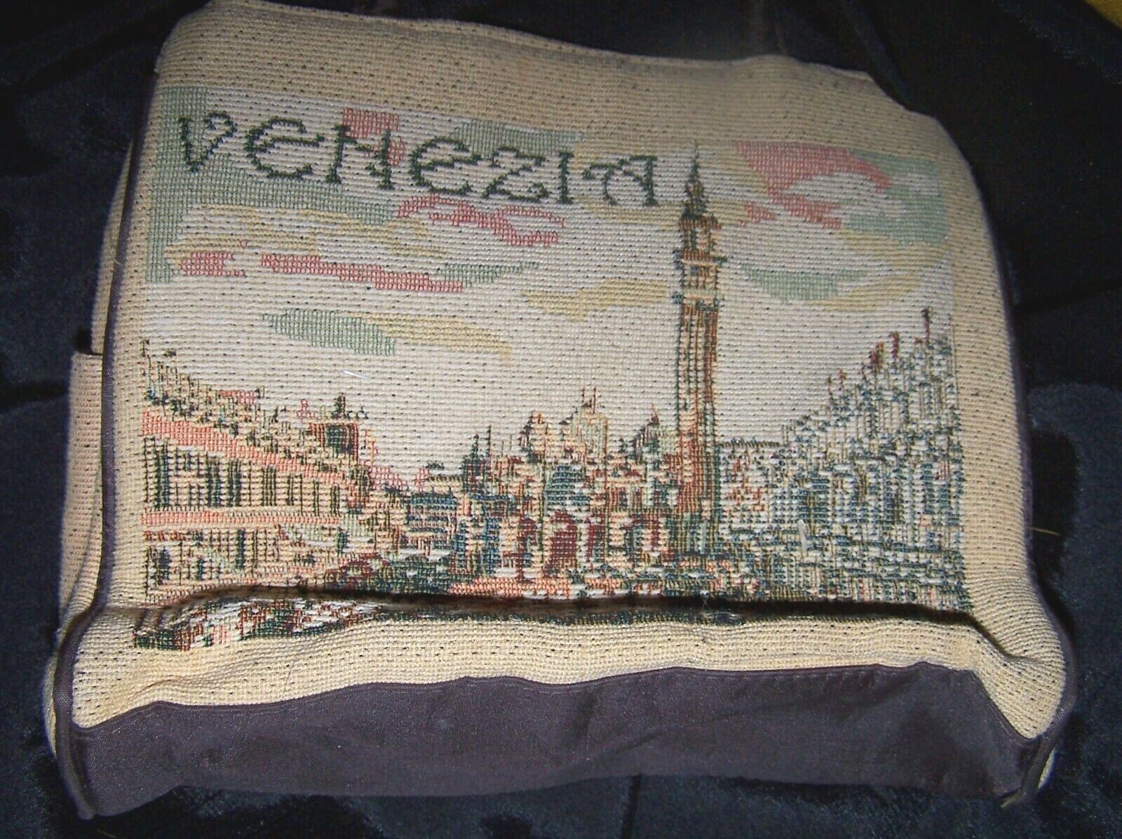 VENEZIA TAPESTRY PURSE (TWO TAPESTRIES) VINTAGE HANDBAG MEASURES: 9 ½ ...