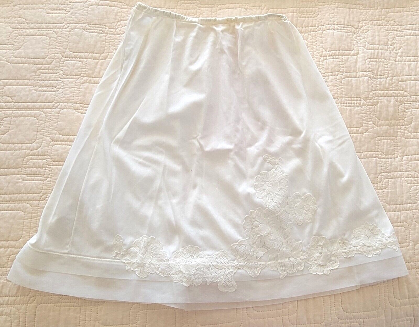 Vintage Van Raalte Half Slip Lace White Small Dupon… - Gem