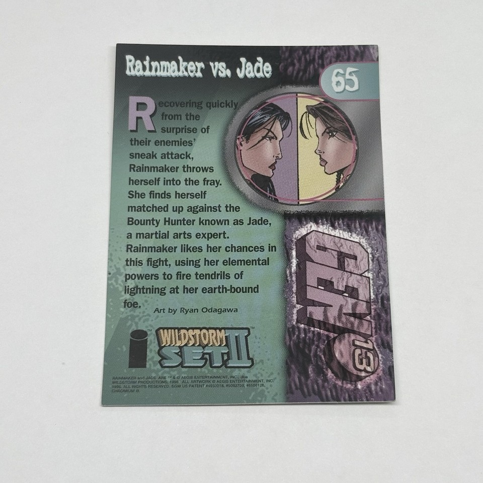 1996 Aegis Wildstorm II Rainmaker Vs Jade #65 Chrome Trading Card Rare ...