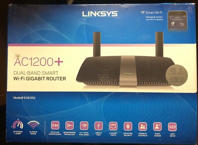 LINKSYS EA6350 -- AC1200+ 4-Port Dual-Band Smart WiFi Wireless Gigabit ...