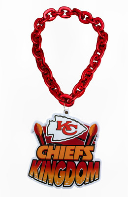 Kansas City Chiefs Big Chain "Chiefs Kingdom" Big Logo Necklace - Red ...