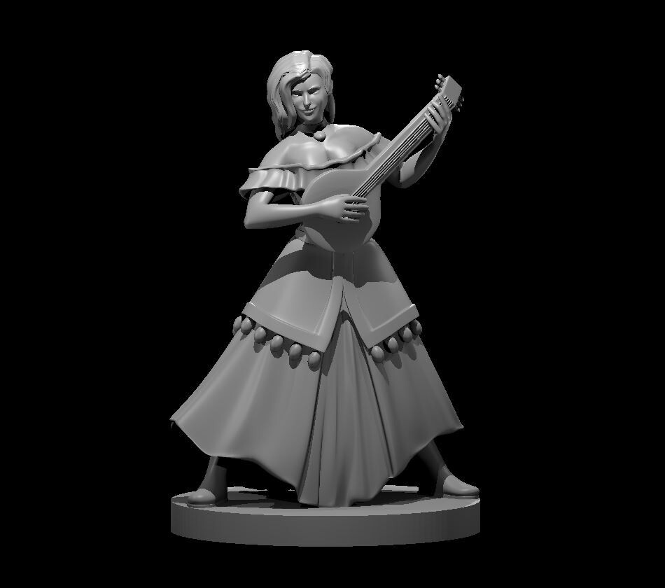 Human Female Bard 28mm Scale DND D&D Tabletop Miniature | eBay