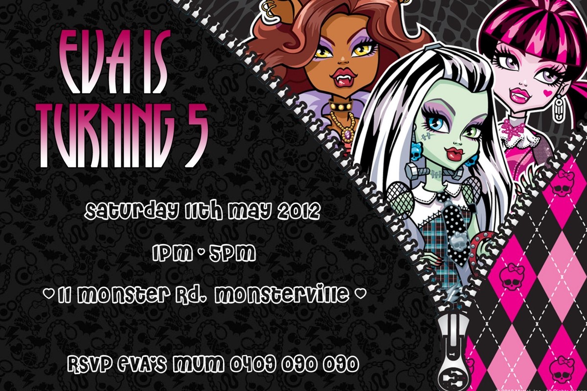Monster High Party Invitations 🗞 Upcoming Monster High G3