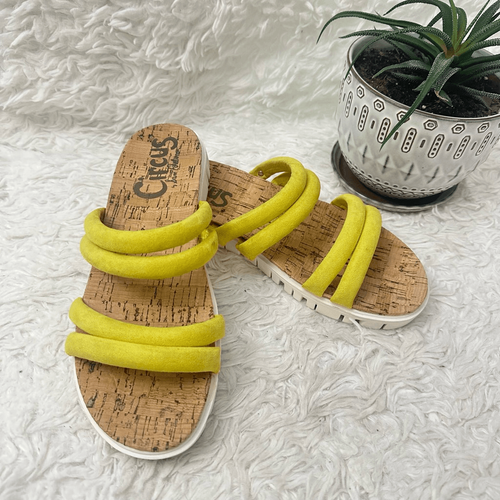 Circus by Sam Edelman Narina Slide Strappy Band Sandals In Yellow 7M | eBay