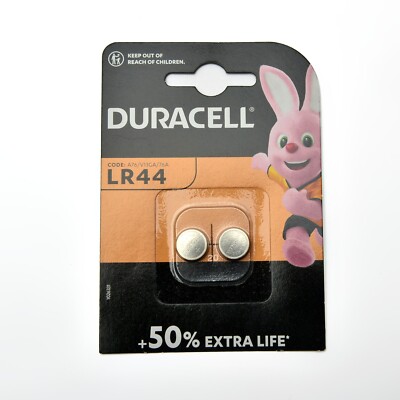 2 Pack- Duracell LR44 1.5V Batteries Alkaline Long Lasting Power A76 AG13 SR44SW | eBay UK