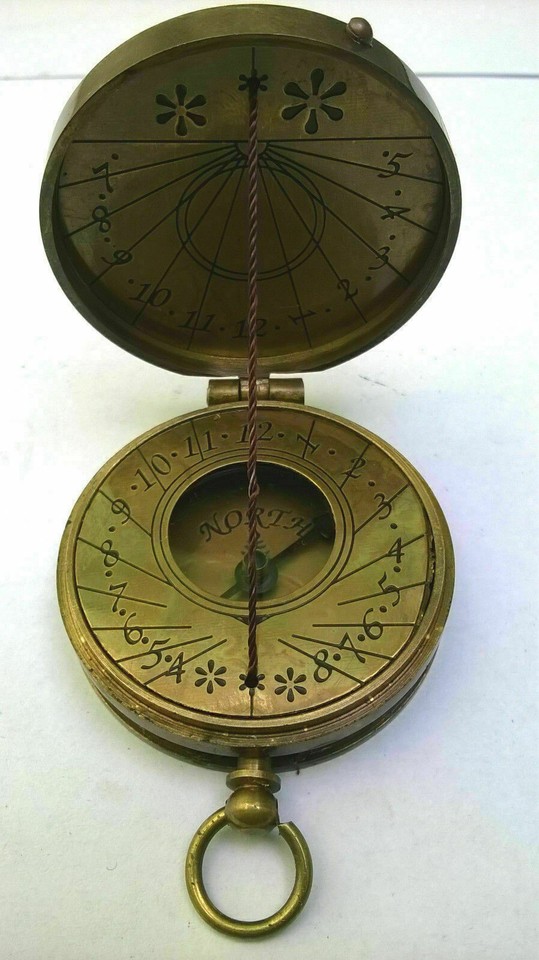 Antique Brass Maritime Thread Compass Nautical Sundial Compass Lot of ...