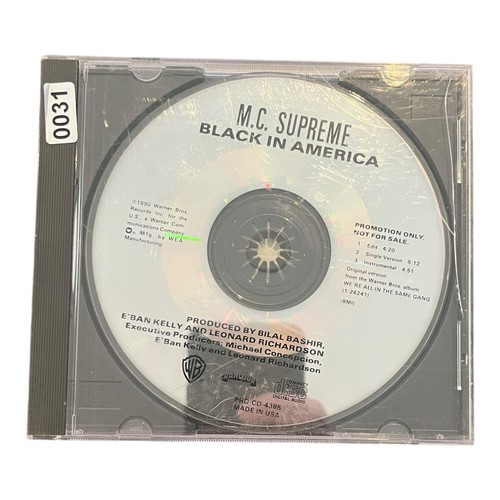 M.C. Supreme - Black In America (CD, Single, Promo) | eBay