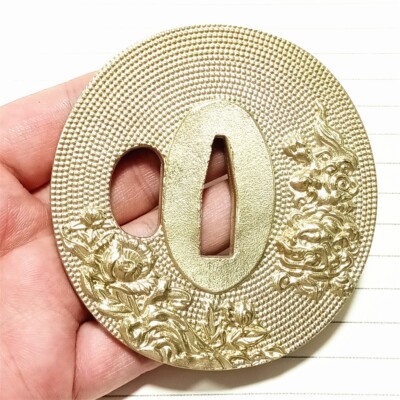 Japanese Brass Tsuba Hand Guard For Sword Samurai Katana DIY Fitting ...