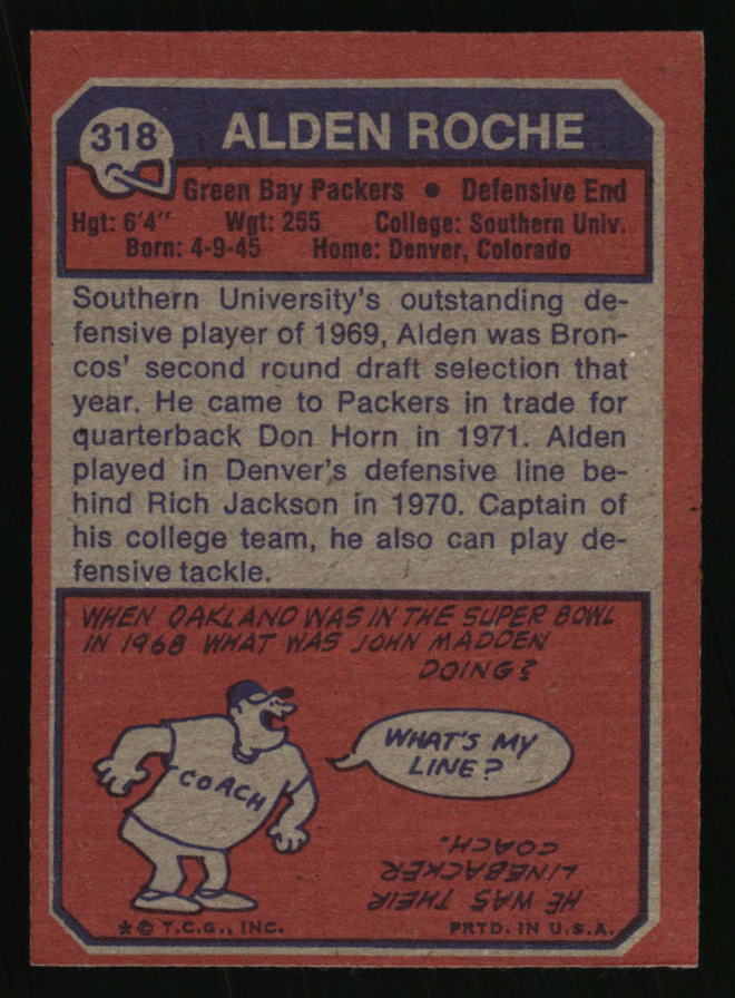1973 Topps RC #318 Alden Roche Rookie | eBay