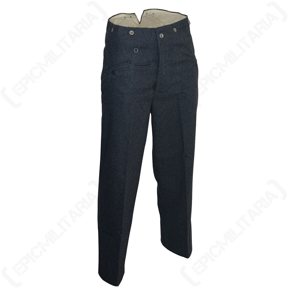 WW2 Luftwaffe M40 Wool Trousers - Repro German Uniform Pilot Pants Blue ...