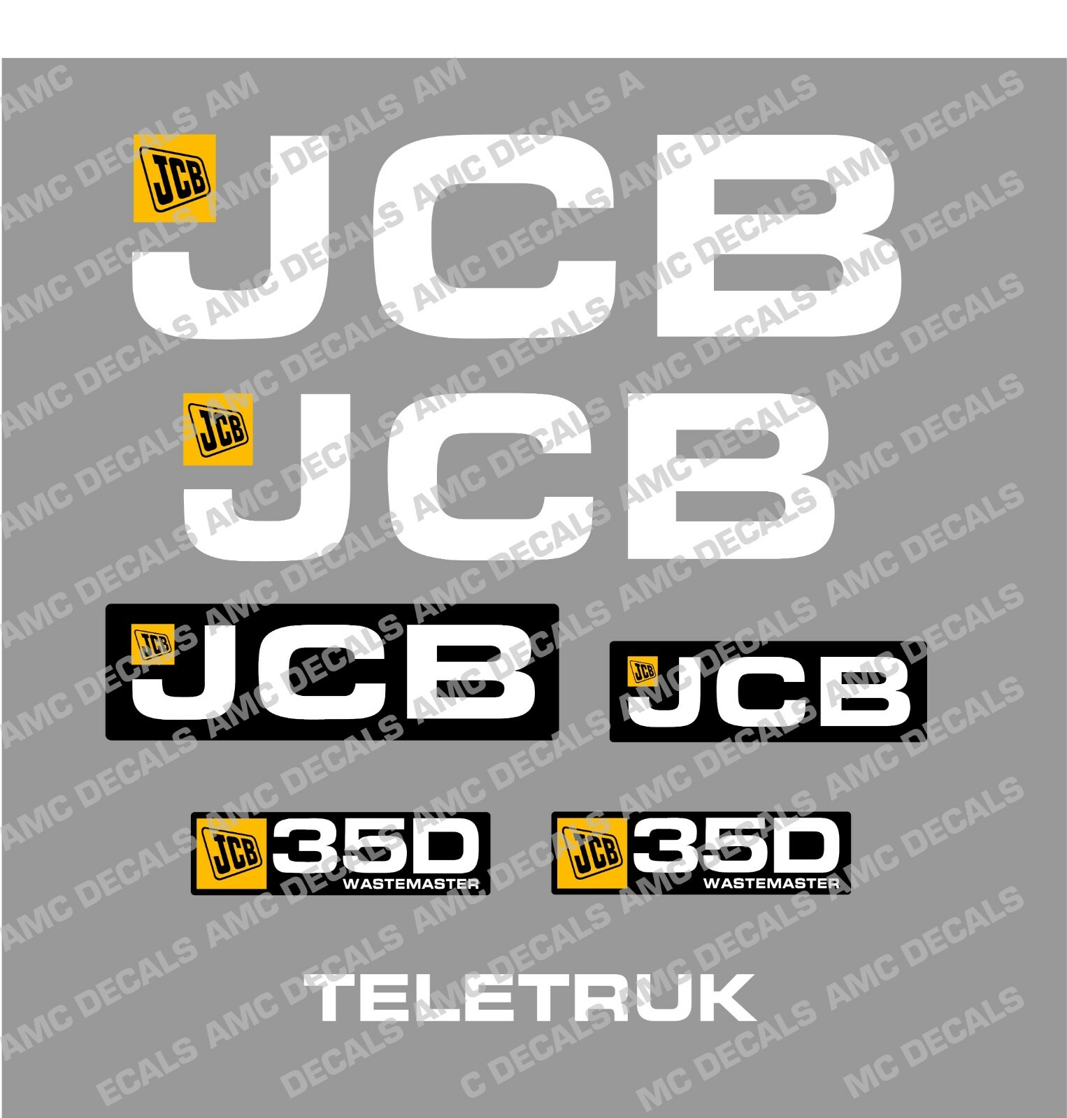 JCB 35D WASTEMASTER TELETRUK DECAL STICKER SET | eBay