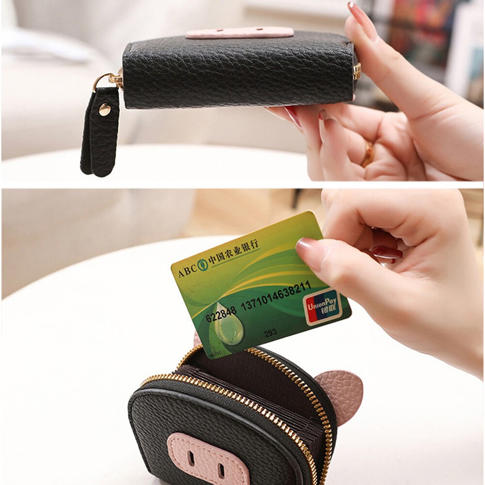 Hot Leather Small Pig Coin Purse Wallet Bag Change Pouch Key Credit ...