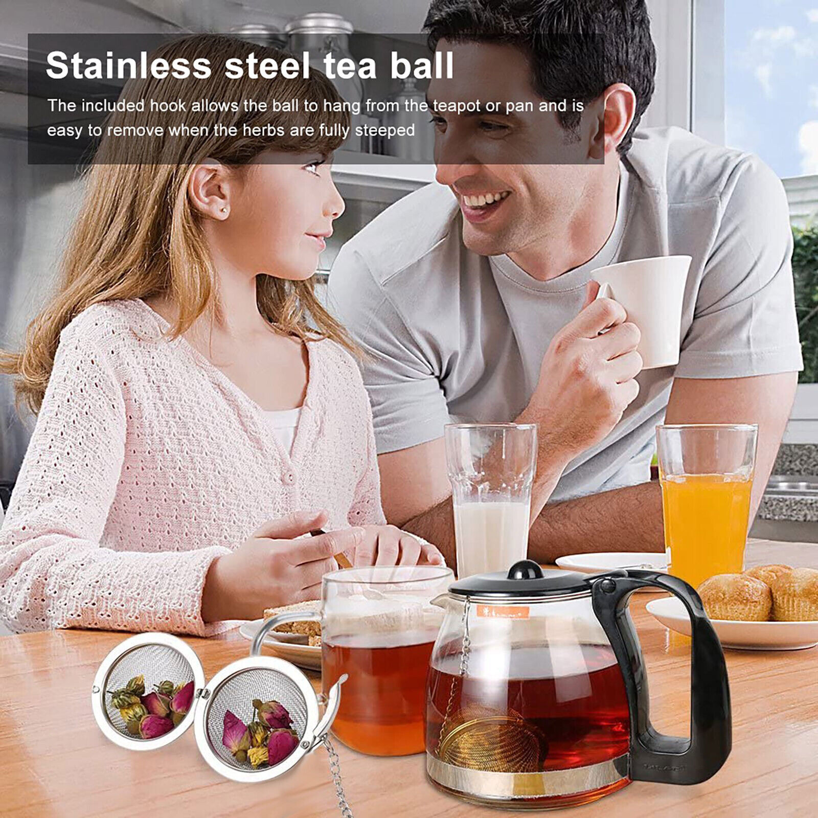 2 Pcs Tea Ball Strainer Stainless Steel Tea Balls 2.1 Inch Tea Infusers ...