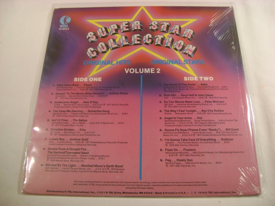 K-TEL Super Star Collection Volume 2 LP Sealed Abba, Kiss, Babys ...