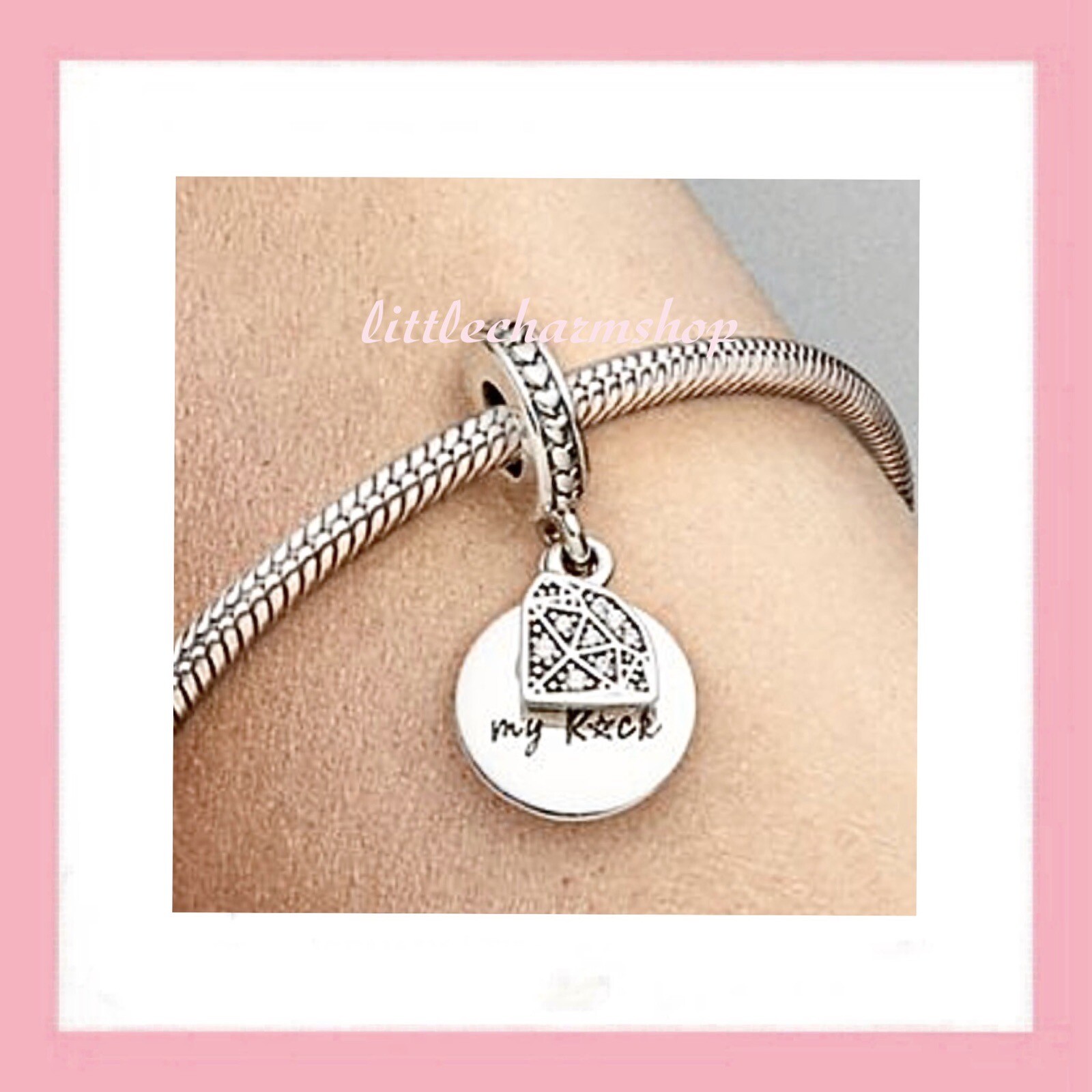 Authentic Genuine PANDORA Silver My Rock Dangle Charm - 798102CZ ...